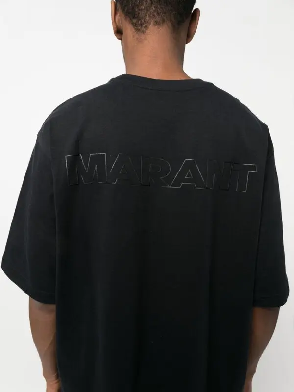 MARANT Logo-embroidered T-shirt - Black