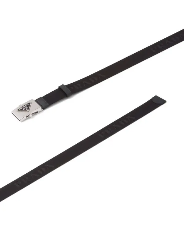 Prada Triangle Logo Woven Belt