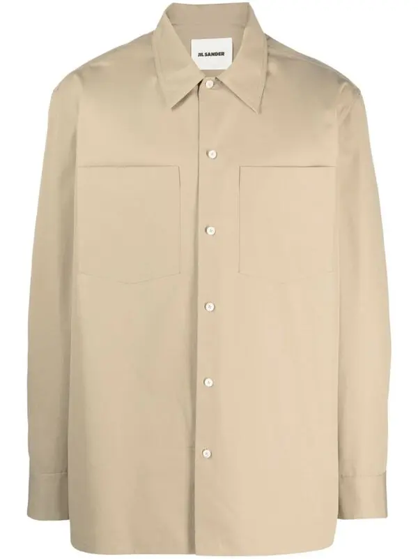 JIL SANDER Long-sleeve Cotton Shirt - Neutrals