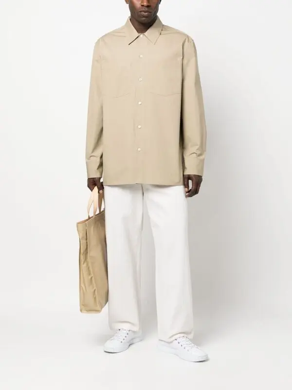 JIL SANDER Long-sleeve Cotton Shirt - Neutrals