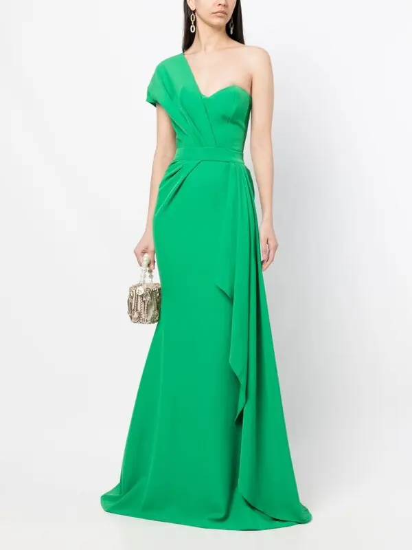 RHEA COSTA One-shoulder Gown