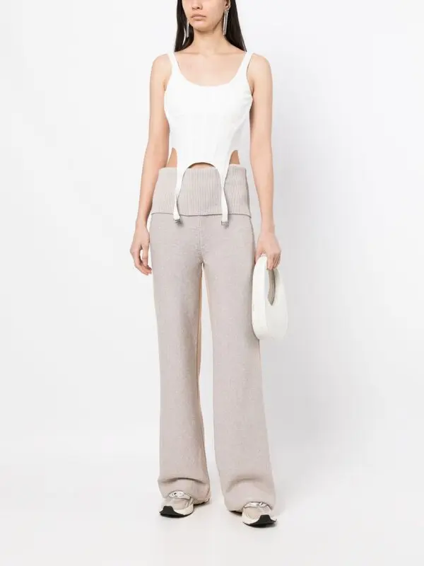 Off-White Diag Languid Two-tone Knit Trousers - Neutrals