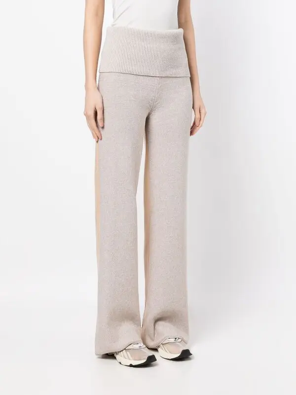 Off-White Diag Languid Two-tone Knit Trousers - Neutrals