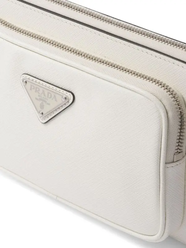Prada Logo-plaque Leather Messenger Bag