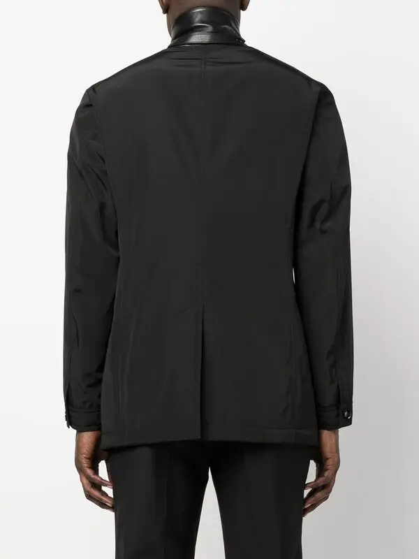 TOM FORD Leather-trim Single-breasted Blazer