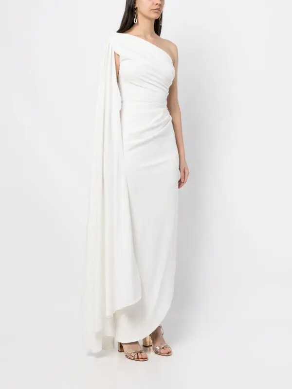 RHEA COSTA One-shoulder Gathered Dress