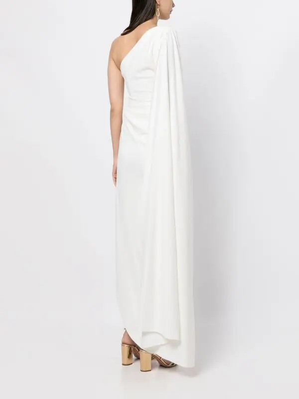 RHEA COSTA One-shoulder Gathered Dress