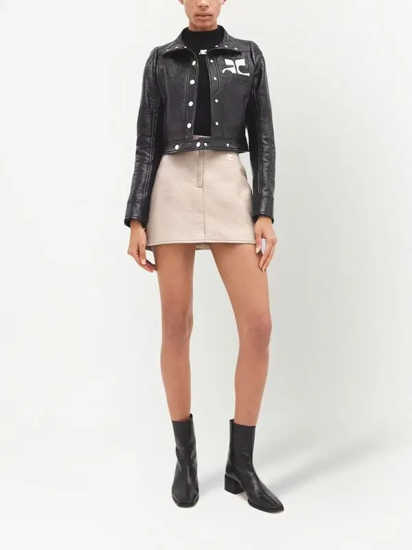 COURREGES Iconique Vinyl Mini Skirt - Grey