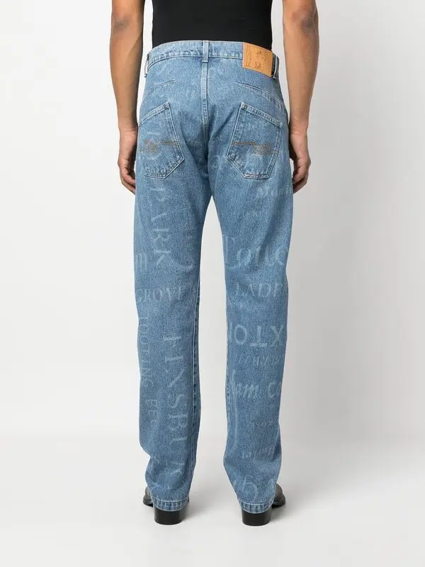 Martine Rose Printed Straight-leg Jeans
