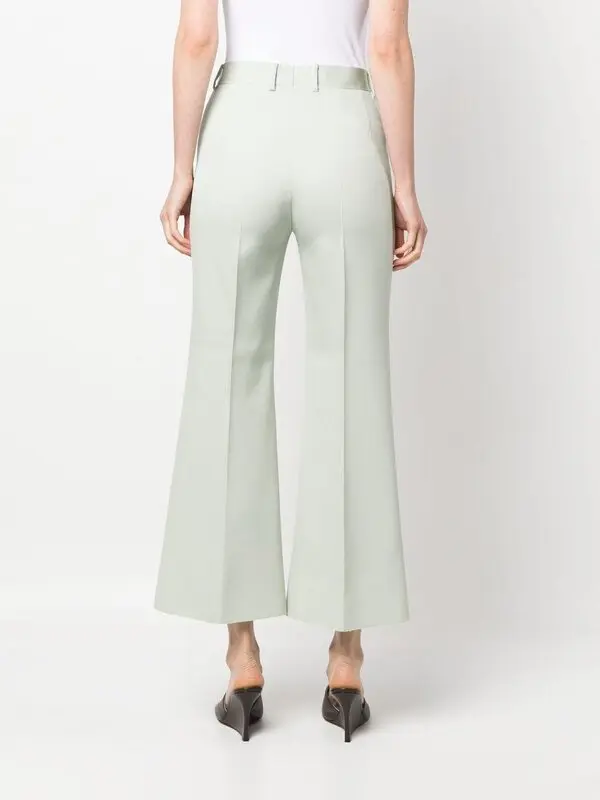 LANVIN Cropped Flared Trousers - Green