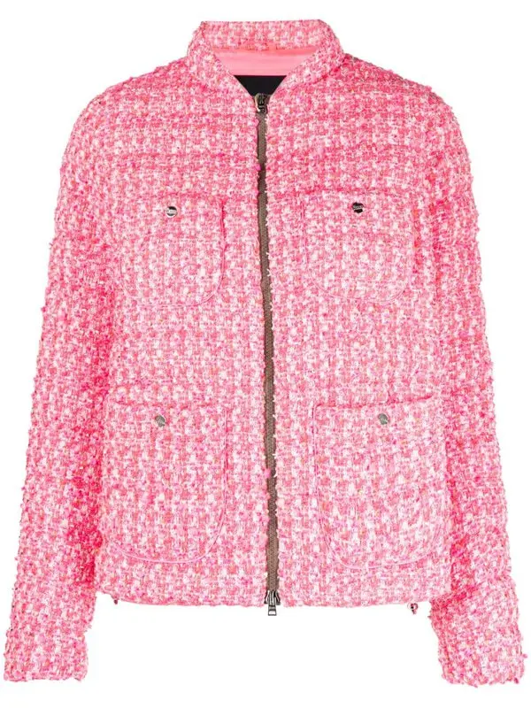 Herno Tweed Padded Jacket - Pink