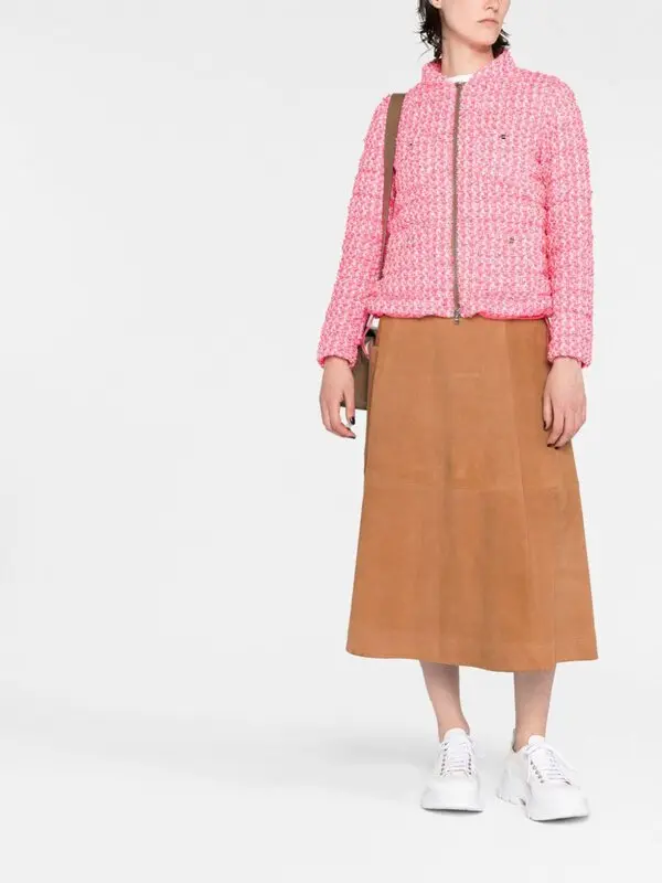 Herno Tweed Padded Jacket - Pink