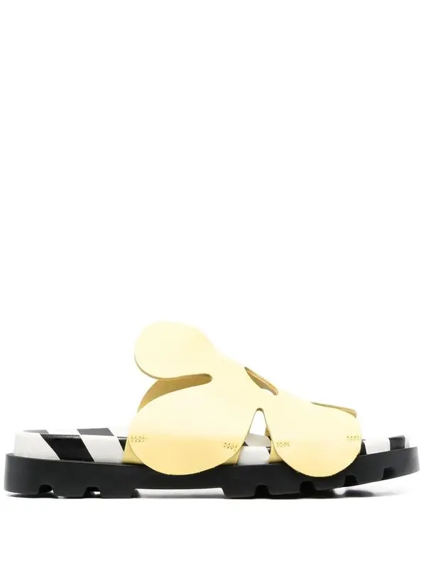 Camper Twins Floral-detail Leather Sandals - Yellow