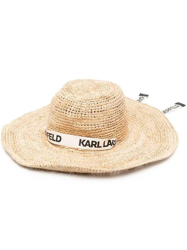 Karl Lagerfeld K/Essential Raffia Hat In Neutrals - 30% Off  display picture 1