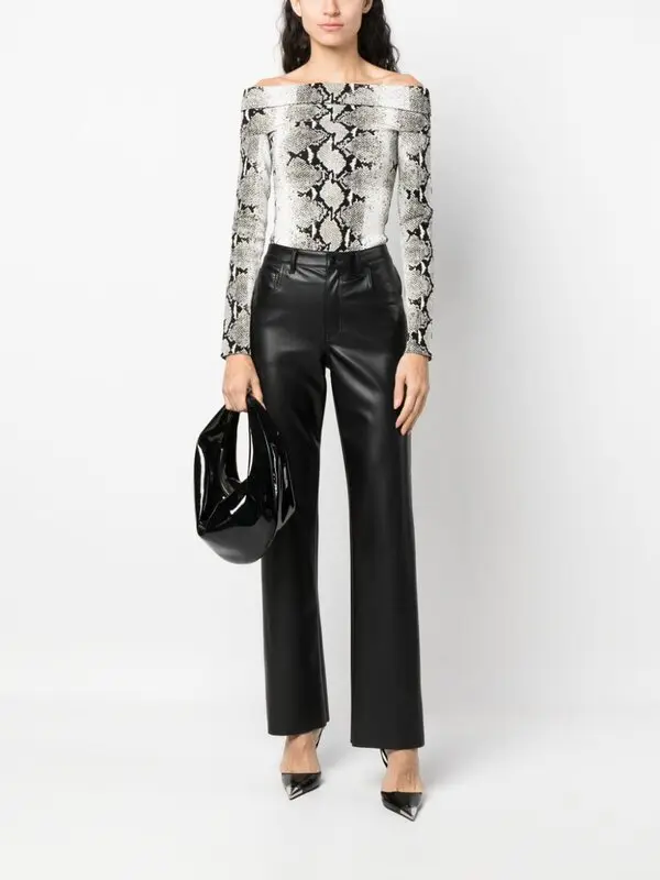 Khaite Snakeskin-print Off-shoulder Top