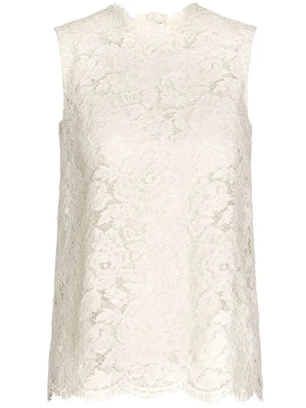 Dolce & Gabbana Floral-lace Top - White