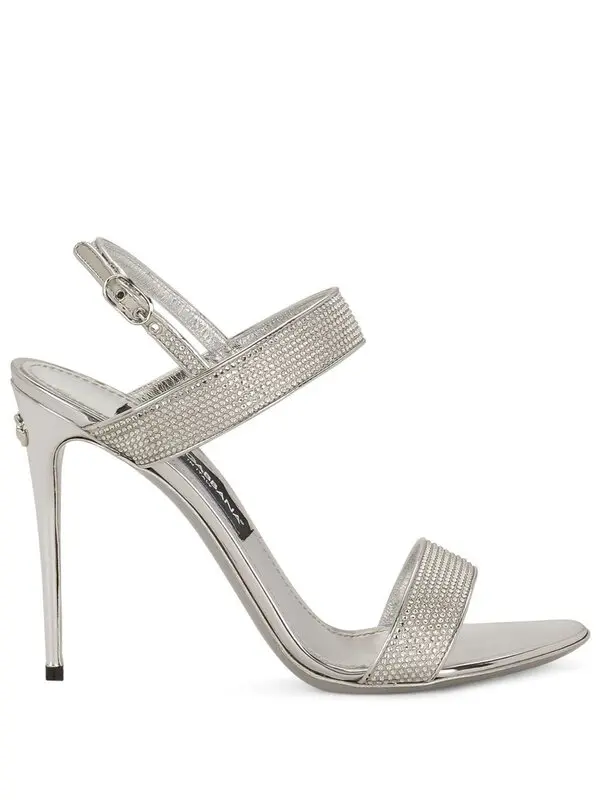 Dolce & Gabbana Crystal-embellished Slingback Sandals - Silver