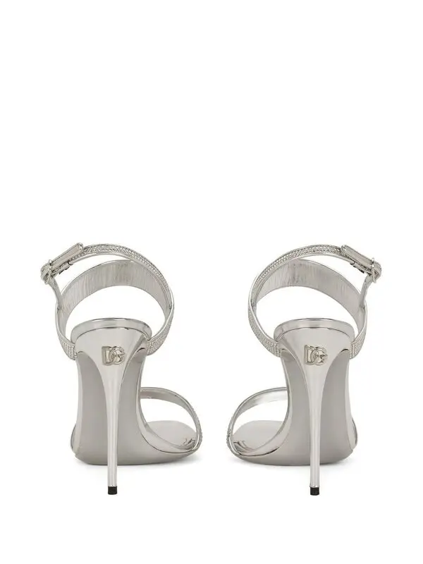 Dolce & Gabbana Crystal-embellished Slingback Sandals - Silver