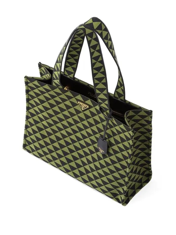 Prada Large Symbole Embroidered Tote Bag