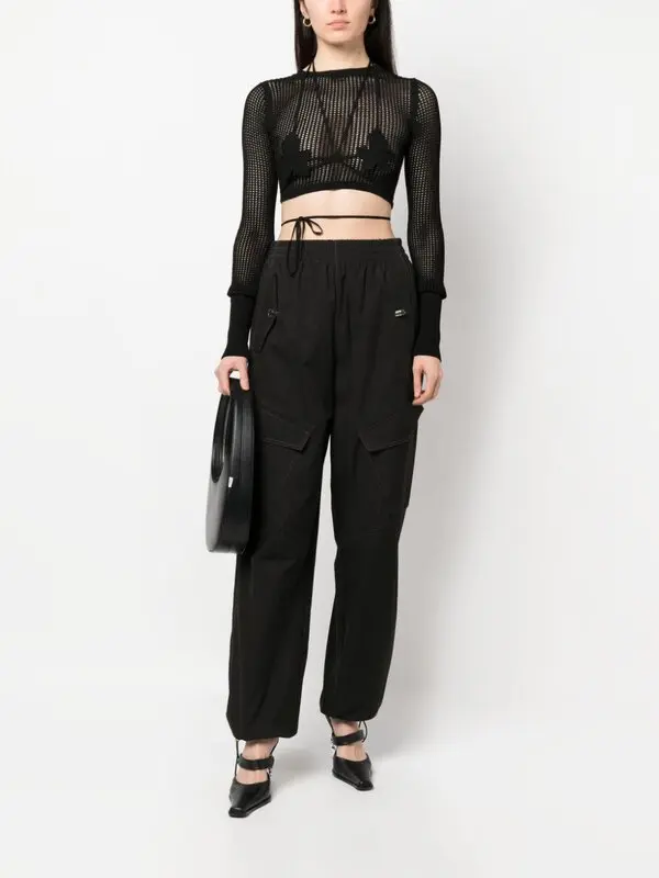 ANDREĀDAMO Open-knit Crop Top
