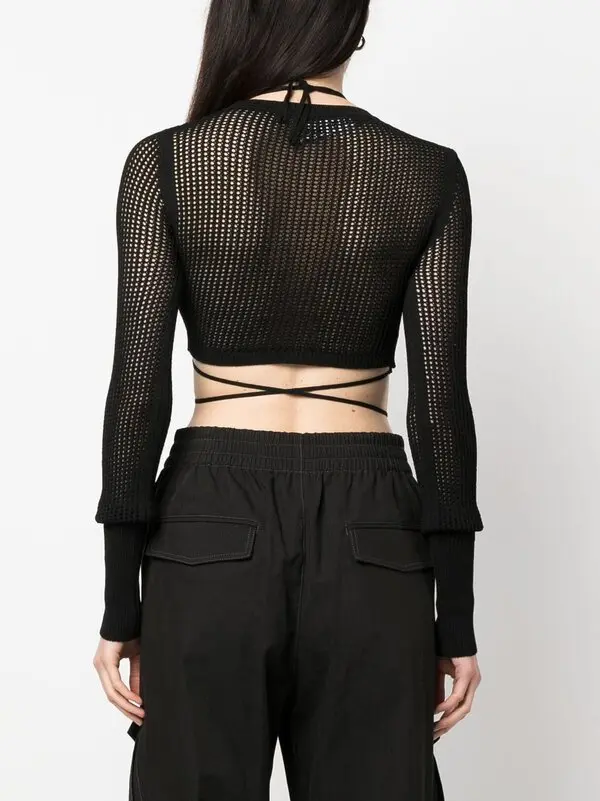 ANDREĀDAMO Open-knit Crop Top