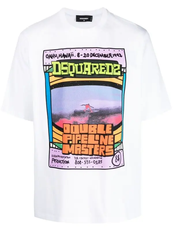 Dsquared2 Graphic-print Cotton T-shirt - White