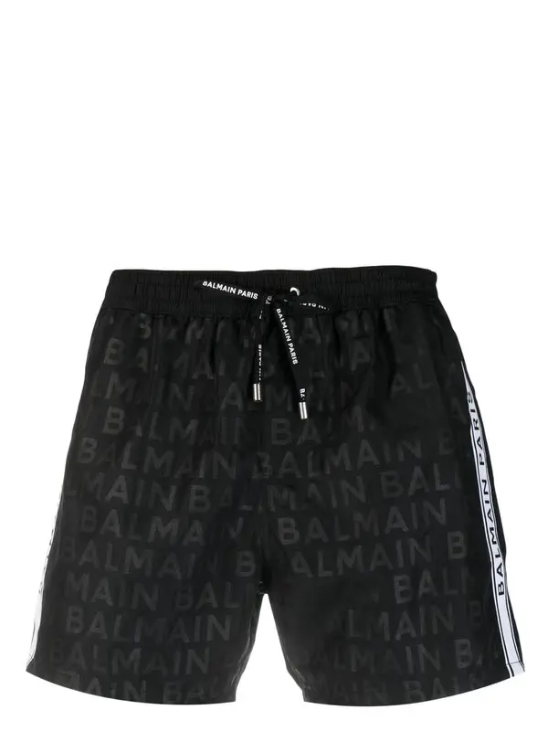 Balmain Logo-print Drawstring Swim Shorts