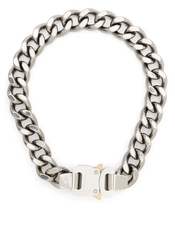 1017 Alyx 9sm Metal Buckle Chain Necklace In Silver - 40