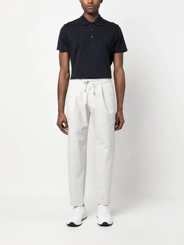 Herno Straight-leg Drawstring Trousers In Cream White