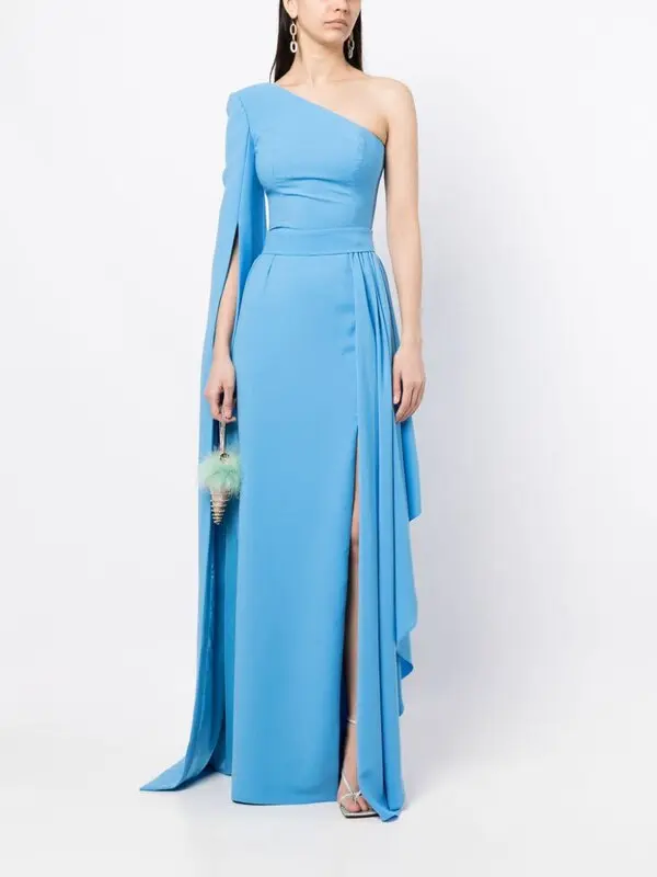 RHEA COSTA One-shoulder Gown