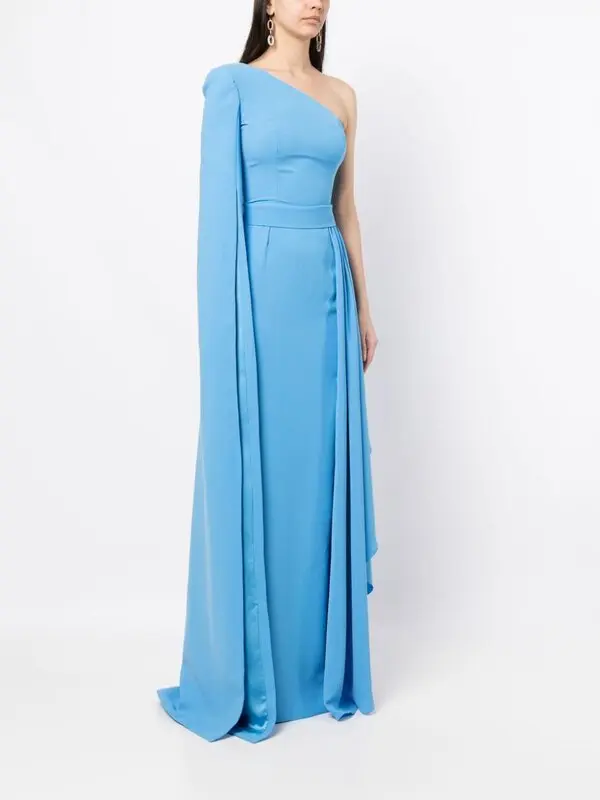 RHEA COSTA One-shoulder Gown