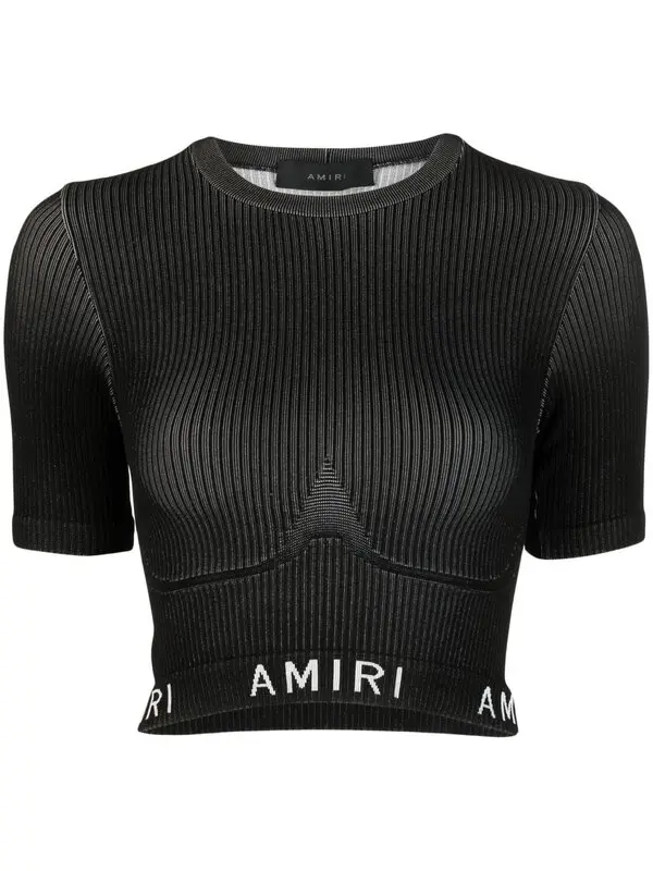 Amiri Logo-print Ribbed Knit Performance Top