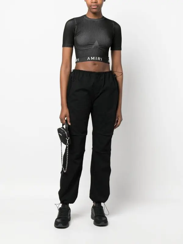 Amiri Logo-print Ribbed Knit Performance Top