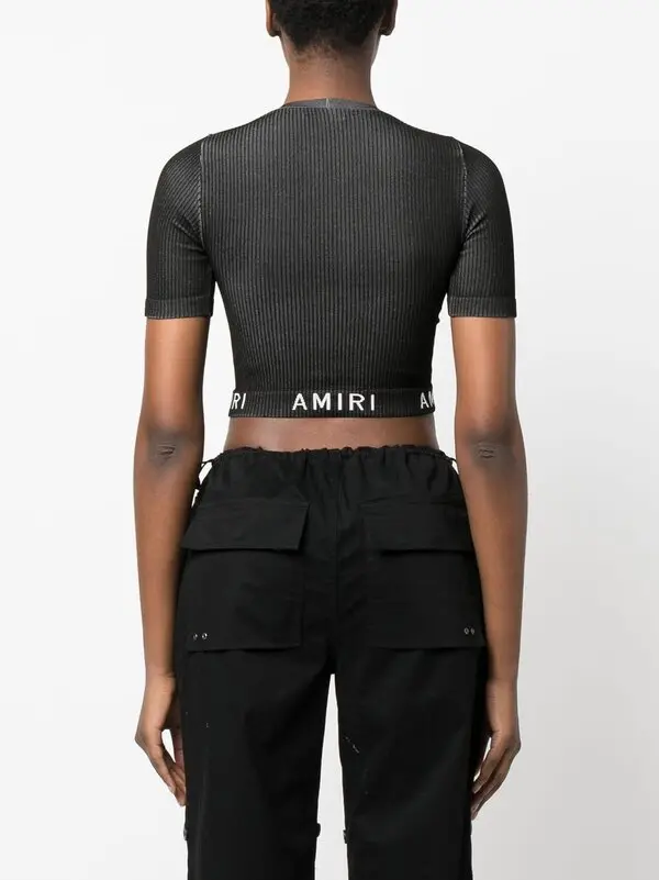 Amiri Logo-print Ribbed Knit Performance Top