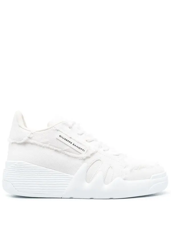 GIUSEPPE ZANOTTI Talon Frayed-trim Sneakers - White