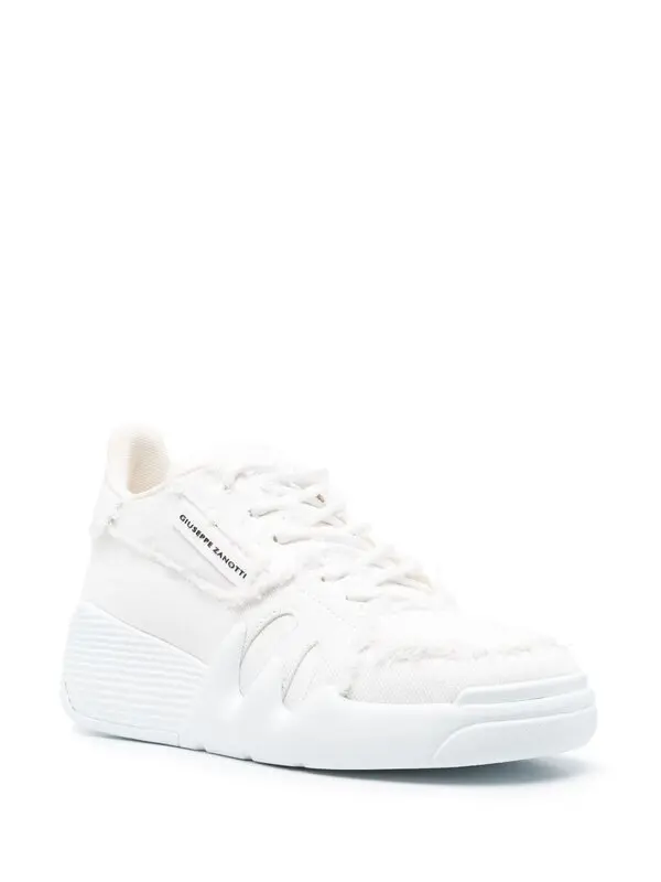 GIUSEPPE ZANOTTI Talon Frayed-trim Sneakers - White