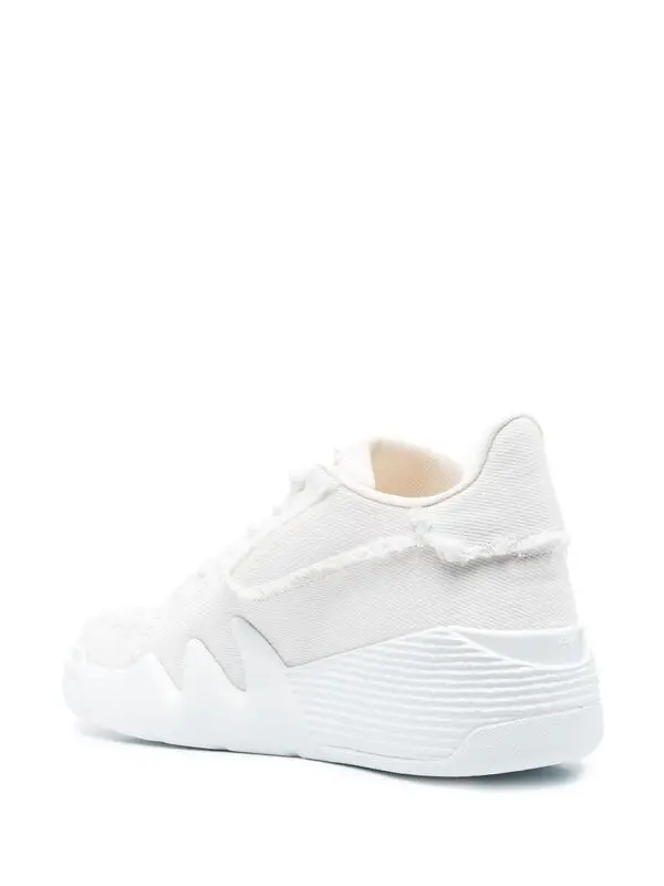 GIUSEPPE ZANOTTI Talon Frayed-trim Sneakers - White
