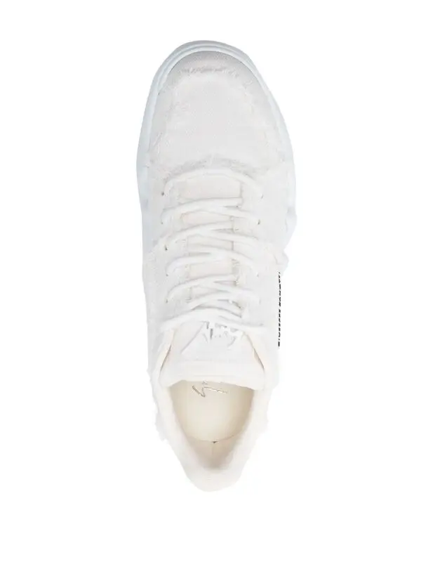 GIUSEPPE ZANOTTI Talon Frayed-trim Sneakers - White