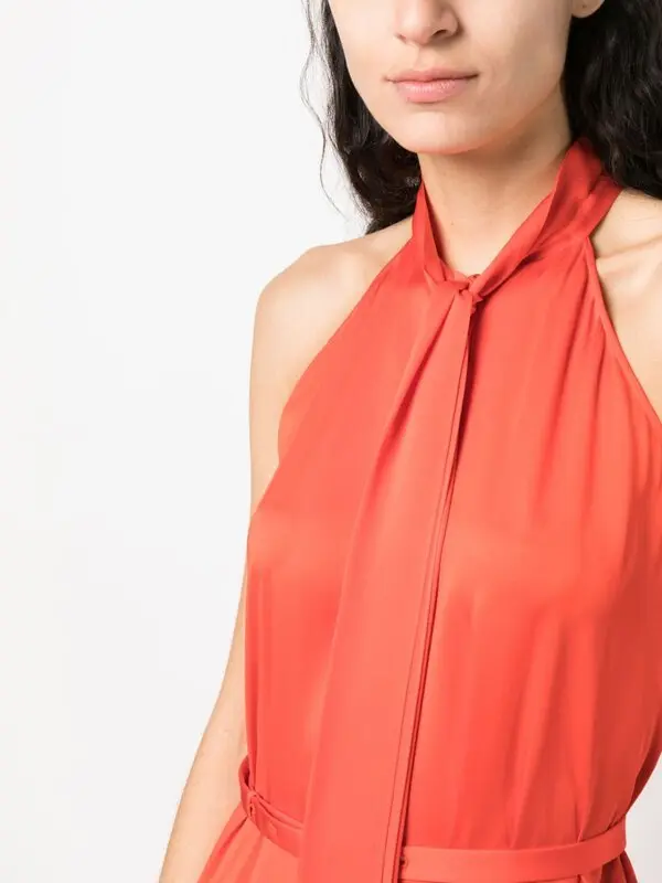 Aspesi V-neck Sleeveless Shirt Dress - Orange