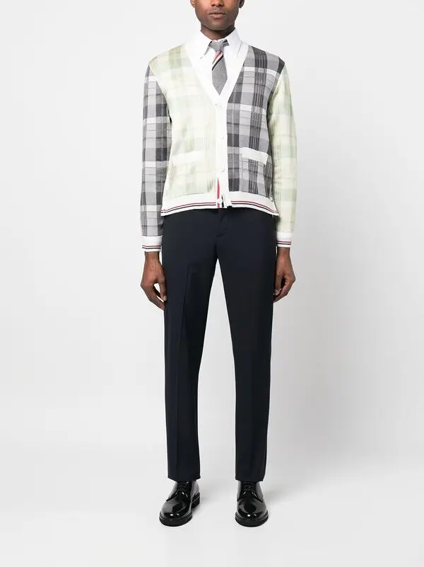 Thom Browne Panelled Checked Cardigan