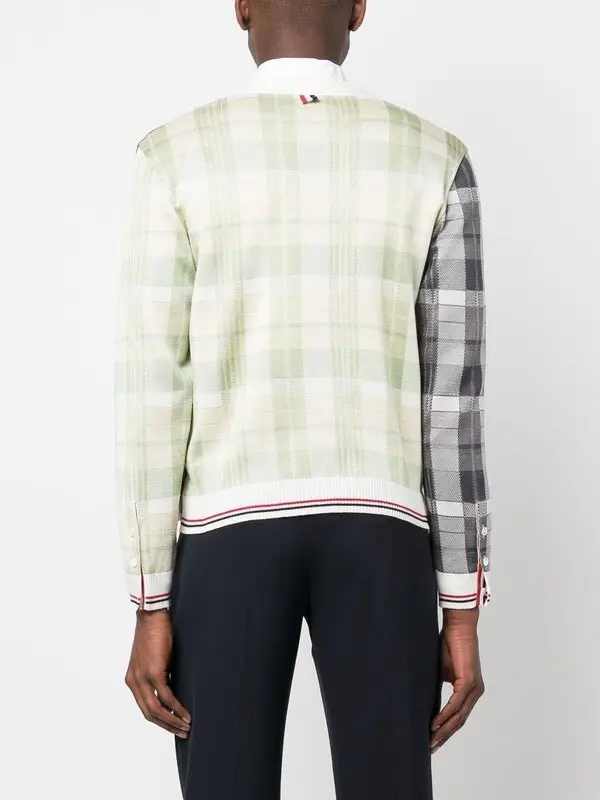Thom Browne Panelled Checked Cardigan