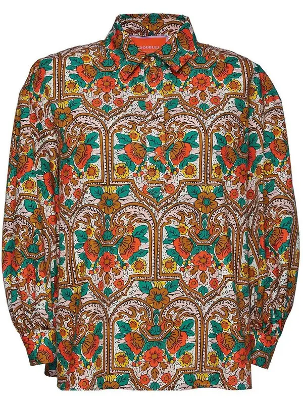 La DoubleJ Poet Printed Shirt - Brown