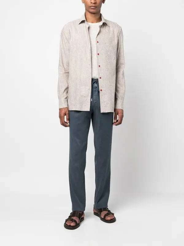 Kiton Long-sleeve Striped Shirt