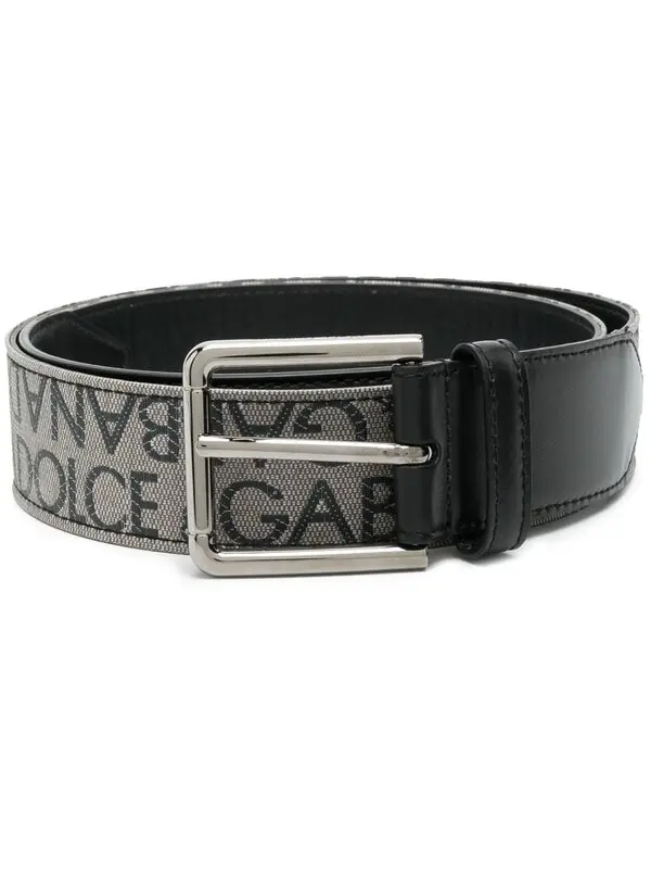 Dolce & Gabbana Logo-embroidered Buckle Belt - Black
