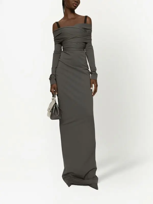 Dolce & Gabbana Milano-rib Maxi Dress - Grey
