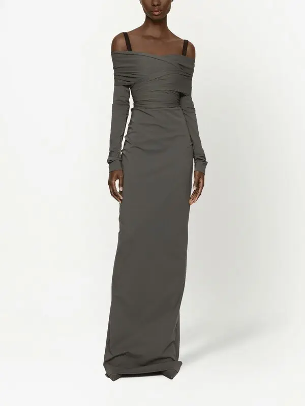 Dolce & Gabbana Milano-rib Maxi Dress - Grey