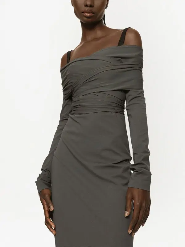 Dolce & Gabbana Milano-rib Maxi Dress - Grey