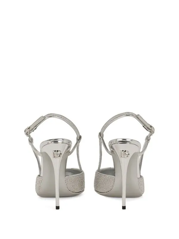 Dolce & Gabbana Embellished Slingback Pumps - Silver