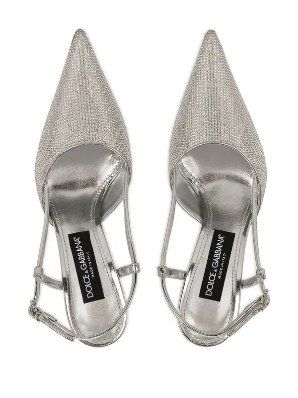 Dolce & Gabbana Embellished Slingback Pumps - Silver