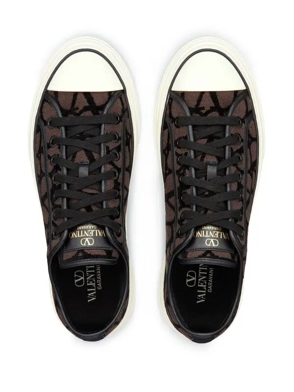 Valentino Garavani Toile Iconographe Totaloop Sneakers - Brown
